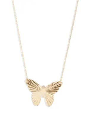 Jennifer Zeuner Jewelry Ivy Butterfly Pendant Necklace - Yellow Vermeil