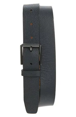 Cole Haan Cole Haan Hidden Stitch Leather Belt Navy