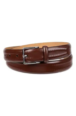Cole Haan Hidden Stitch Leather Belt - Tan