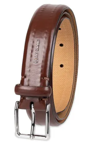 Cole Haan Hidden Stitch Leather Belt - Tan