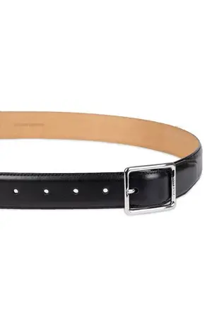 Cole Haan Center Bar Leather Belt - Black