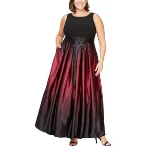 SL FASHIONS Ombrè Satin Gown - Fig