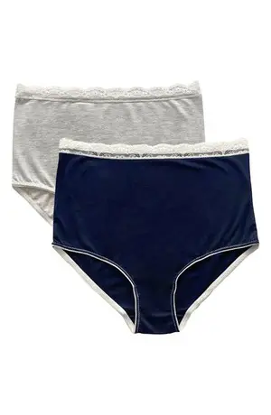 ANGEL MATERNITY Assorted 2-pack Maternity Briefs - Navy/grey