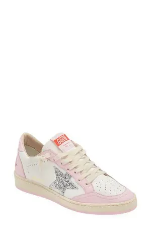 GOLDEN GOOSE Ball Star Low-top Sneakers - White/pink/silver