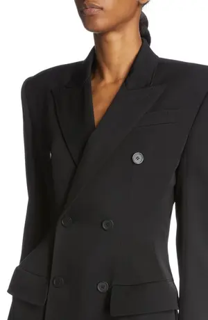 Balenciaga Hourglass Double Breasted Wool Gabardine Coat