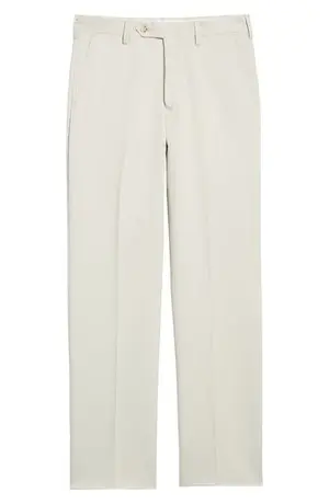 Berle Classic Fit Microfiber Trousers - Stone