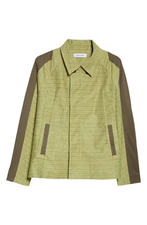 Kiko Kostadinov Tonkin Contrast Jacket In Greensand/ Camel - 70 