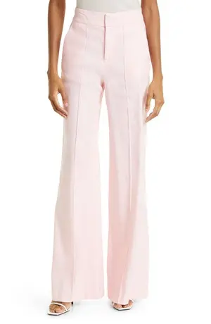 Alice + Olivia Dylan Wide Leg Linen Blend Trousers Petal