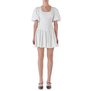 Endless Rose Contrast Bow Mini Dress