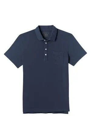 Billy Reid Pensacola Slim Fit Organic Cotton Pocket Polo - Navy