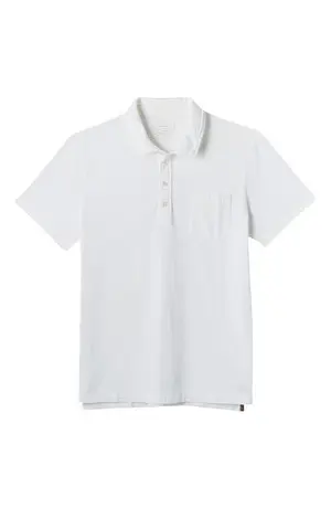Billy Reid Pensacola Slim Fit Organic Cotton Pocket Polo - White