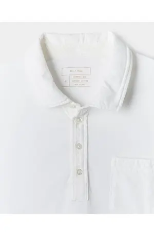 Billy Reid Pensacola Slim Fit Organic Cotton Pocket Polo - White