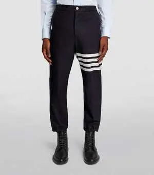 Thom Browne Wool 4-bar Trousers - Navy