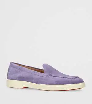 Santoni Suede Loafers - Purple