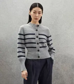 Brunello Cucinelli Cashmere Striped Cardigan