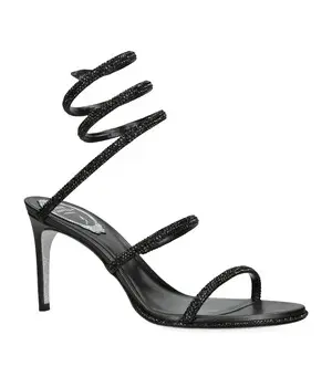 Rene Caovilla Embellished Cleo 80 Sandals - Black