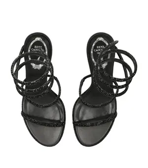 Rene Caovilla Embellished Cleo 80 Sandals - Black