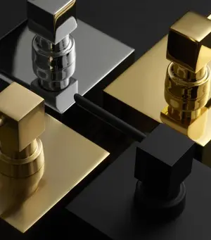 DECOR WALTHER Brass Club Tissue Box - Gold