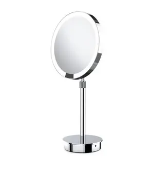 DECOR WALTHER Light-up Round Cosmetics Mirror - Silver