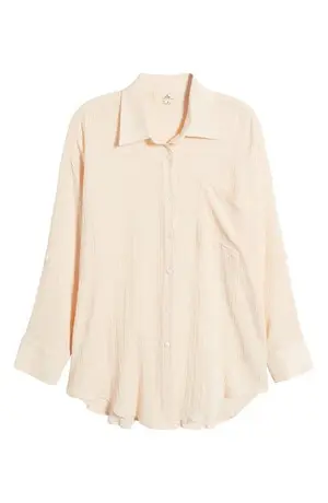Rip Curl Premium Linen Blend Blouse - Light Peach
