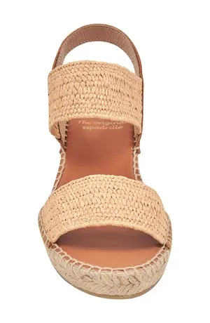 Andre Assous Aviana Raffia Wedge Sandal - Dark Natural