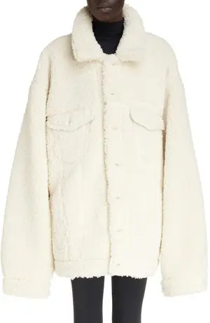 Balenciaga Oversize Faux Shearling Trucker Jacket