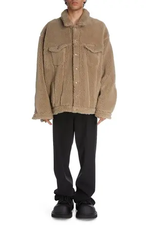 Balenciaga Oversize Faux Shearling Trucker Jacket