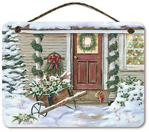 COURTSIDE MARKET Christmas Front Door 12x16 Han Ing Sign - One-color