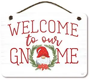 COURTSIDE MARKET Welcome Home Gnome 12x16 Hangi G Sign - One-color