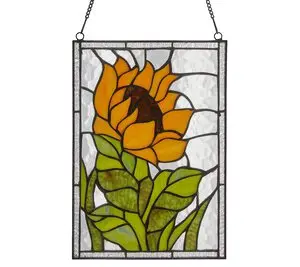 RIVER OF GOODS 11.25 Sunflower Stained Glasswindow Panel - One-color