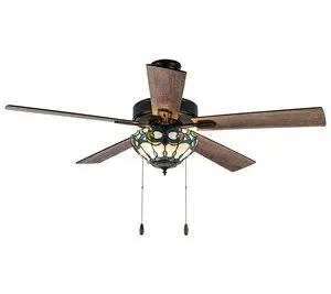 RIVER OF GOODS 52'w Pipa 5-blade Remote-control Led Ceiling Fan - One-color