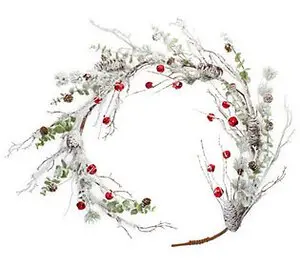 MELROSE Snowy Pine Twig Garland W/bell Accents Set Of 2 - One-color