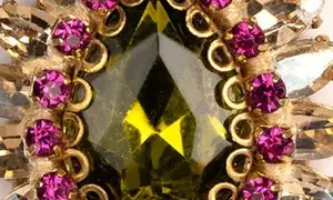 Deepa Gurnani Leesha Crystal Earrings - Lime