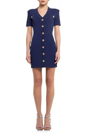Endless Rose V-Neck Sweater Dress Navy