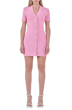 Endless Rose V-neck Sweater Dress - Pink