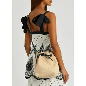 MANSUR GAVRIEL Mini Raffia Bucket Bag