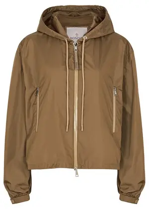 Moncler Vernois Hooded Nylon Shell Jacket - Beige