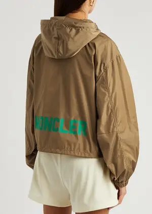 Moncler Vernois Hooded Nylon Shell Jacket - Beige