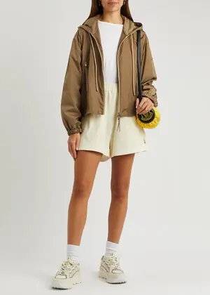 Moncler Vernois Hooded Nylon Shell Jacket - Beige
