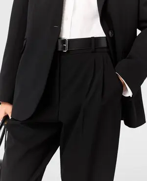 Stella McCartney Pleated High-rise Wool Pants - Black