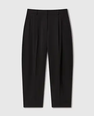 Stella McCartney Pleated High-rise Wool Pants - Black