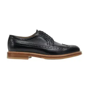 Brunello Cucinelli Brogue Longwing Derby Black