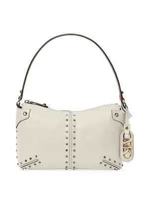 Michael Kors Women's Large Astor Studded Leather Shoulder Bag - French Blue - Cream