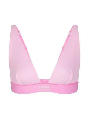 SKIMS Cotton Rib Plunge Bralette Bubble Gum