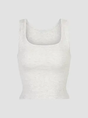 SKIMS Cotton Rib Tank - Light Heather Grey
