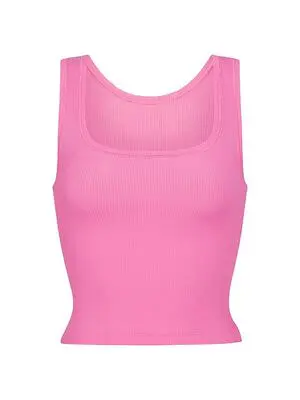 SKIMS Cotton Rib Tank Pink