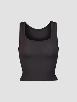 SKIMS Cotton Rib Tank - Soot