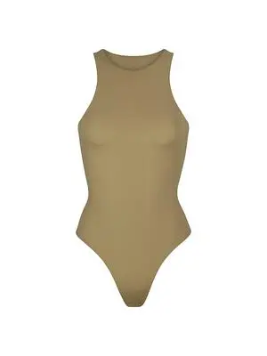 SKIMS Women's Fits Everybody High Neck Bodysuit - Onyx  Khaki