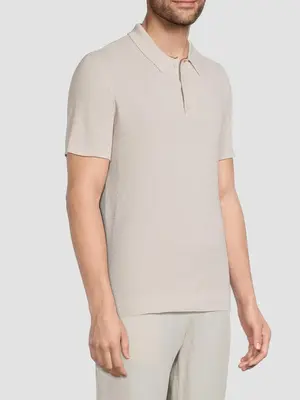 Onia Textured Knit Polo Shirt - Stone