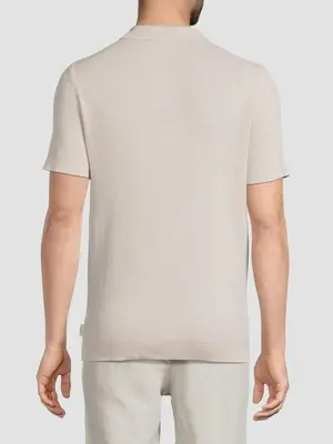 Onia Textured Knit Polo Shirt - Stone